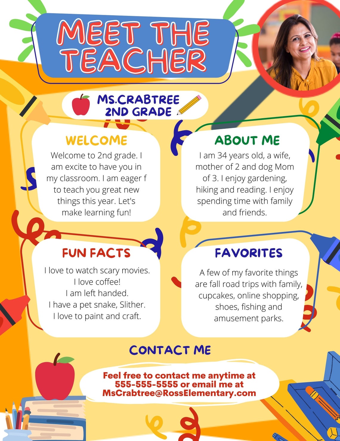 Meet the Teacher Template PTO PTA Flyer Editable Teacher - Etsy
