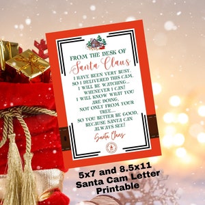 Santa Cam Letter, Letter From Santa Letter, Santa Cam Letter Printable ...