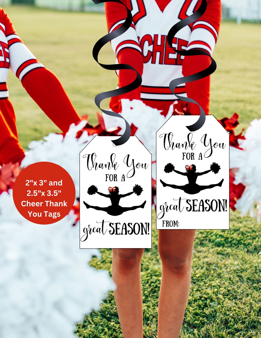 Cheerleading Thank You Tag, Sports Gift Tag (printable) - Etsy