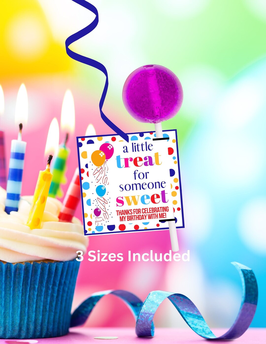 Birthday Lollipop Tag, Lollipop Birthday Tag, Printable Birthday Tag ...