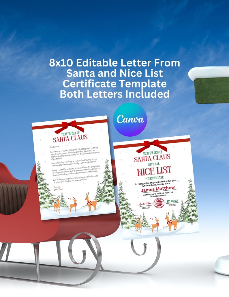 Editable Letter From Santa Letter From Santa Template - Etsy