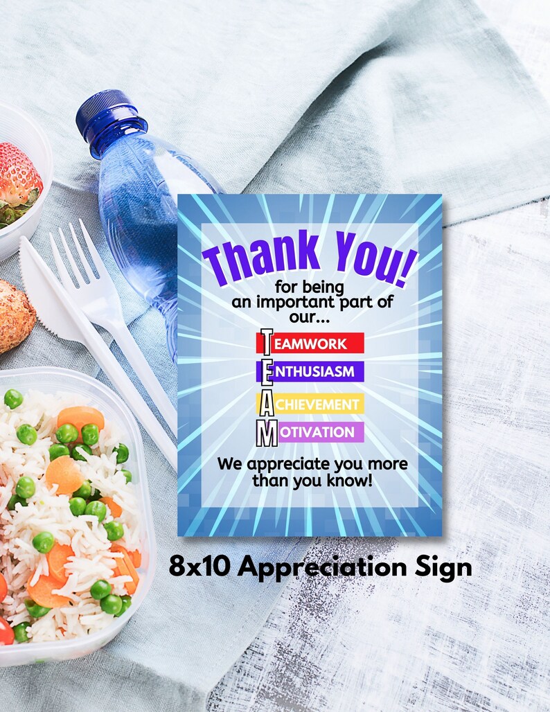 Printable Team Appreciation Sign, 8x10 (digital Download) - Etsy