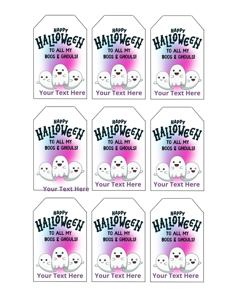 Editable Halloween Favor Tags, Printable Gift Tags (PDF) - Etsy