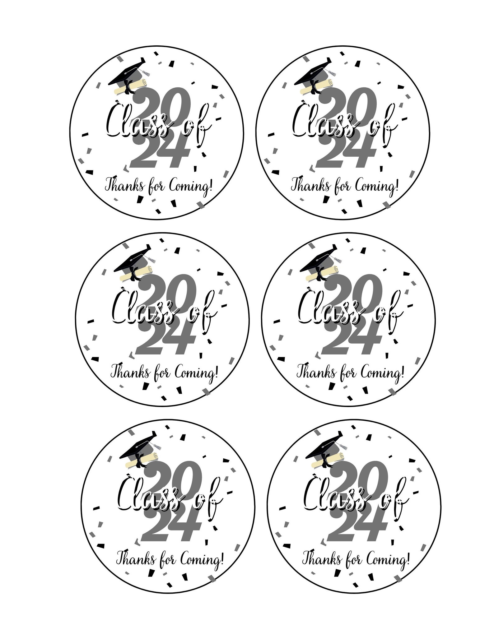 Graduation Thank You Tag, Congrats Grad Tag, Graduation Gift Tag ...