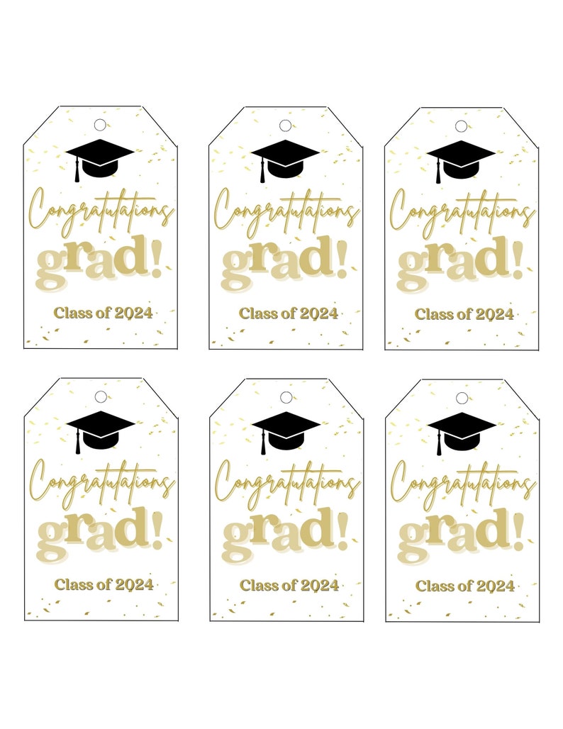 Graduation Gift Tags, Graduation Cap Tags, Congratulation Grad Tags ...