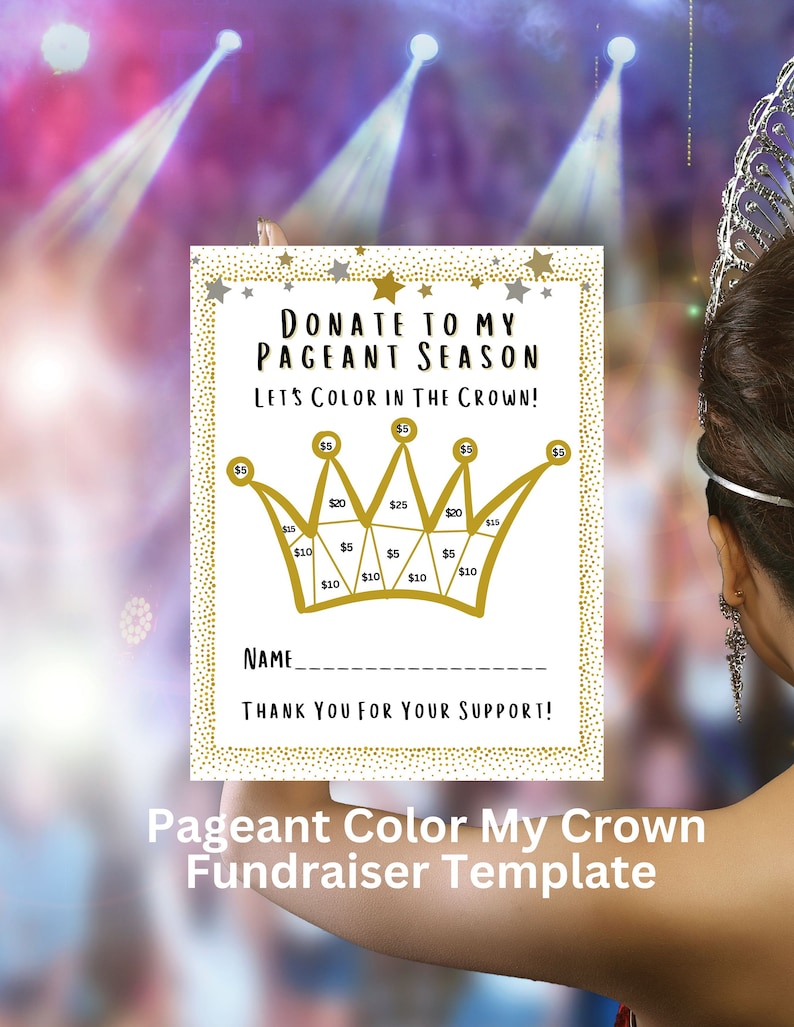 Pageant Season Color My Crown Fundraiser Printable (PDF) - Etsy