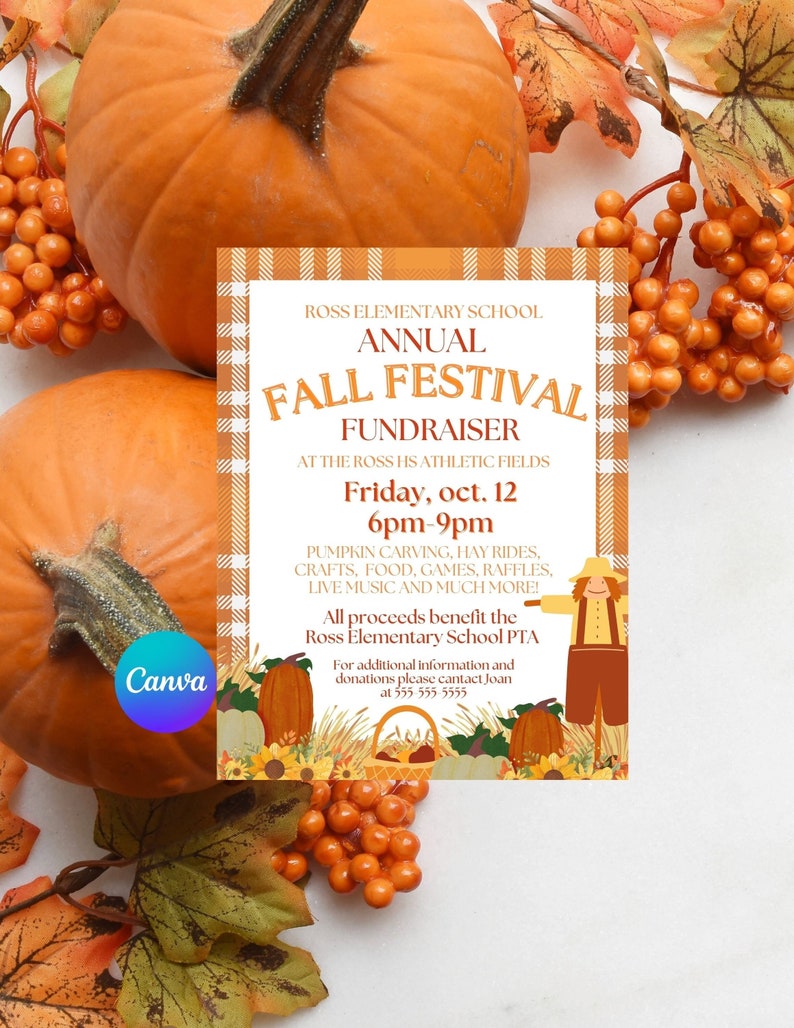 Editable Fall Festival Flyer Template, Church or School Fundraiser ...