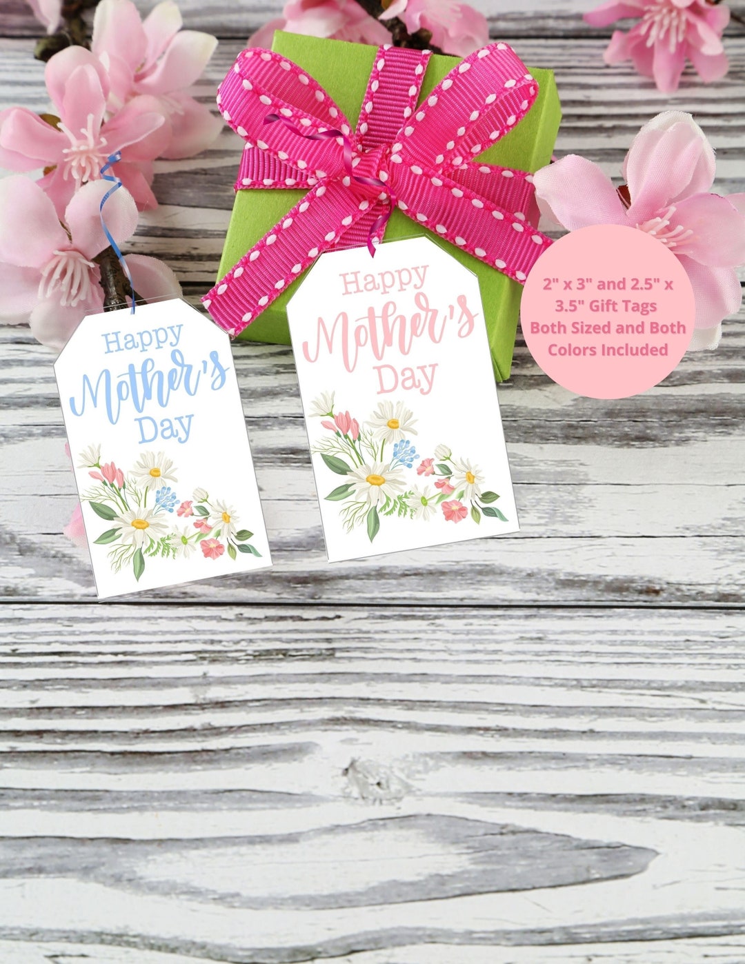 Floral Mother's Day Gift Tag, Printable Mother's Day Gift Tag, Mom ...