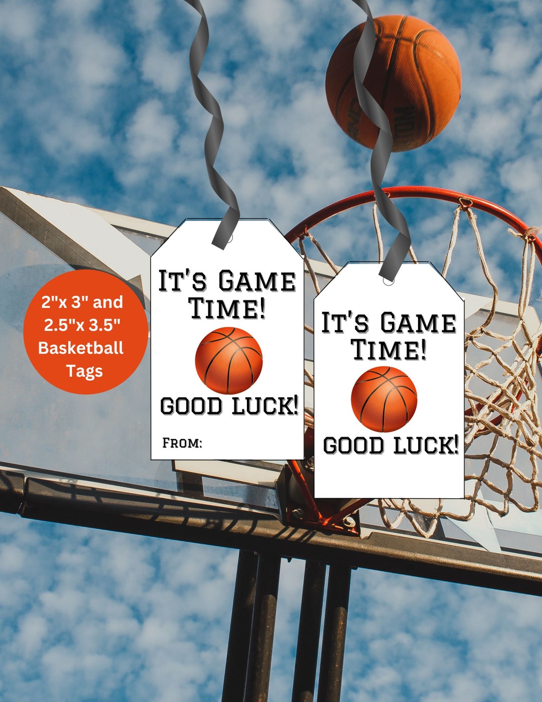 Basketball Good Luck Gift Tag, Game Time Design (PDF) - Etsy