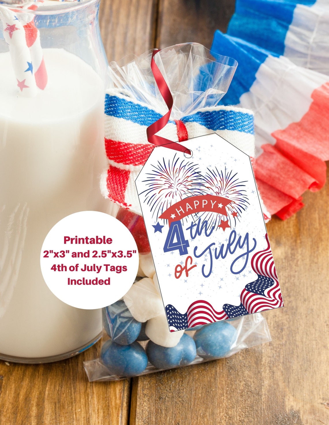 4th of July Gift Tags Printable 4th of July Tag 4th of July - Etsy