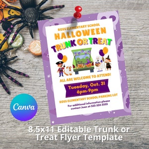 Editable Trunk or Treat Flyer, Trunk or Treat Flyer, Halloween ...