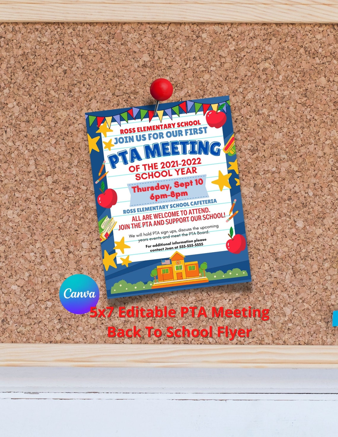 PTA Meeting Flyer PTO PTA Flyer Editable School Flyer Back - Etsy