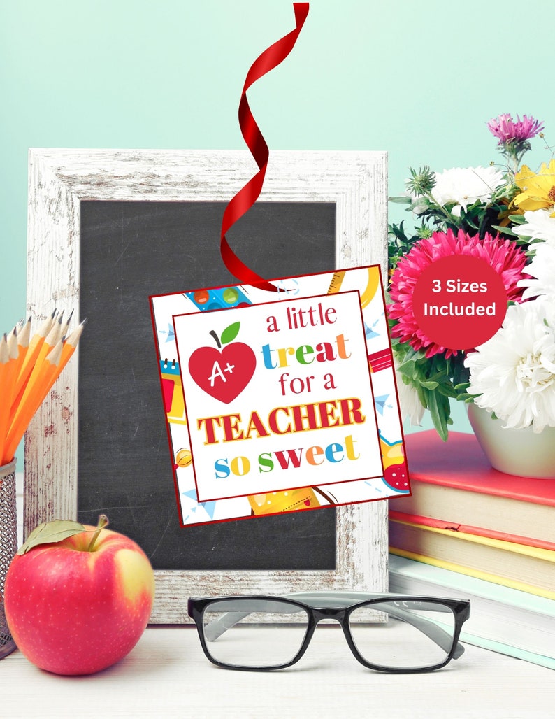 Teacher Appreciation Gift Tag, Printable End of School Year Tag (PDF ...