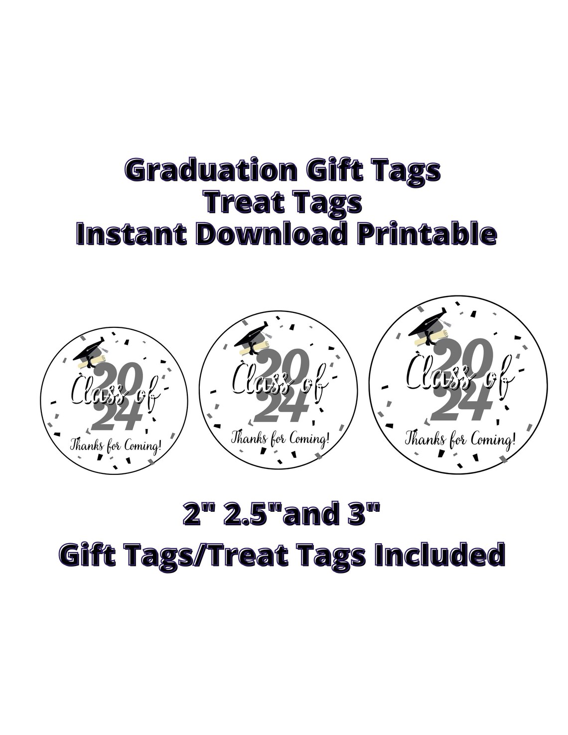 Graduation Thank You Tag, Congrats Grad Tag, Graduation Gift Tag ...