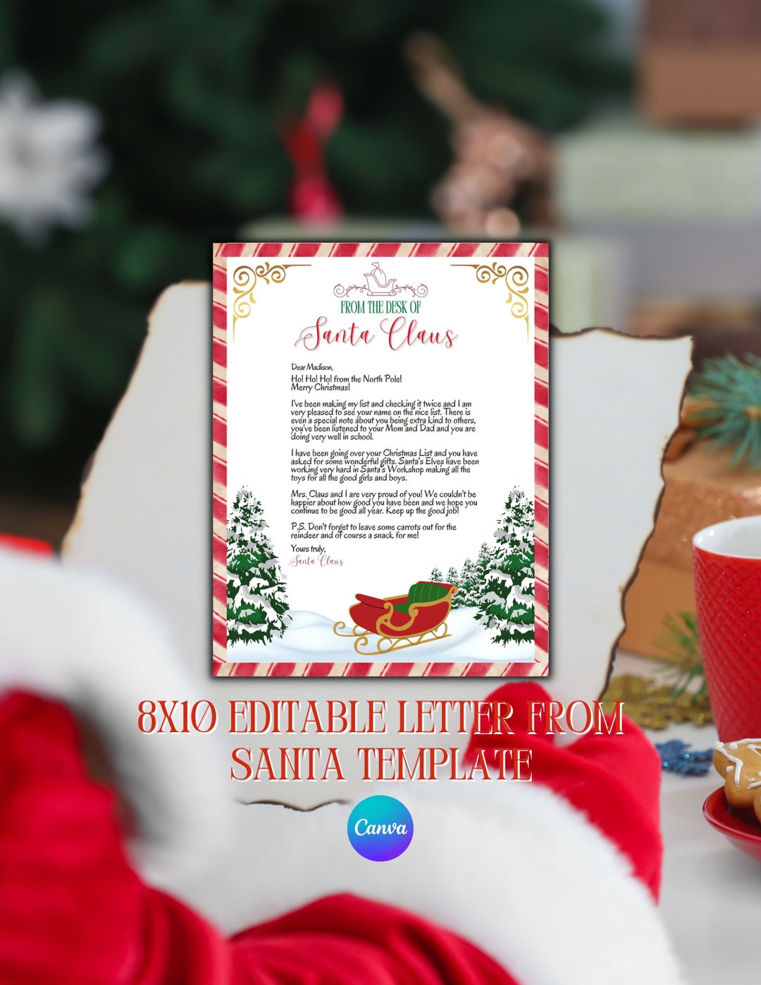 Editable Letter From Santa, Letter From Santa Template, Letter From ...