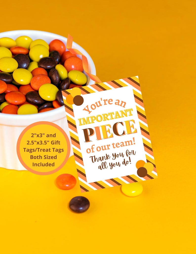Team Appreciation Gift Tags, Printable Thank You Tags (PDF) - Etsy