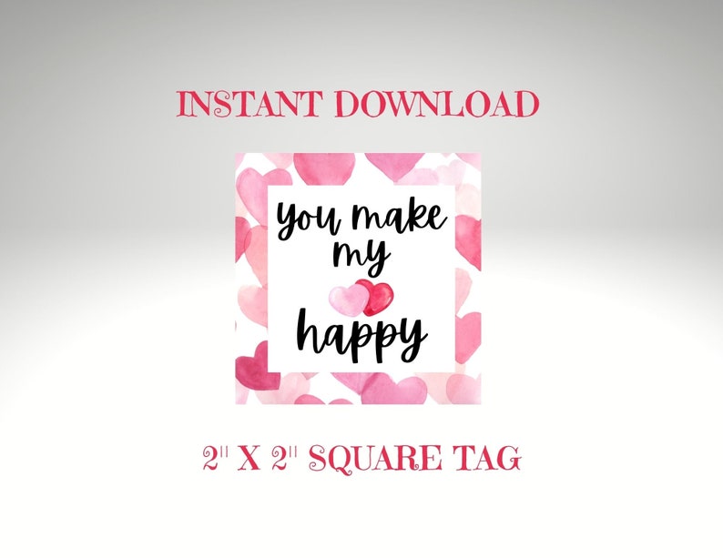 Valentine Treat Tags Printable Goodie Bag Tags Printable - Etsy