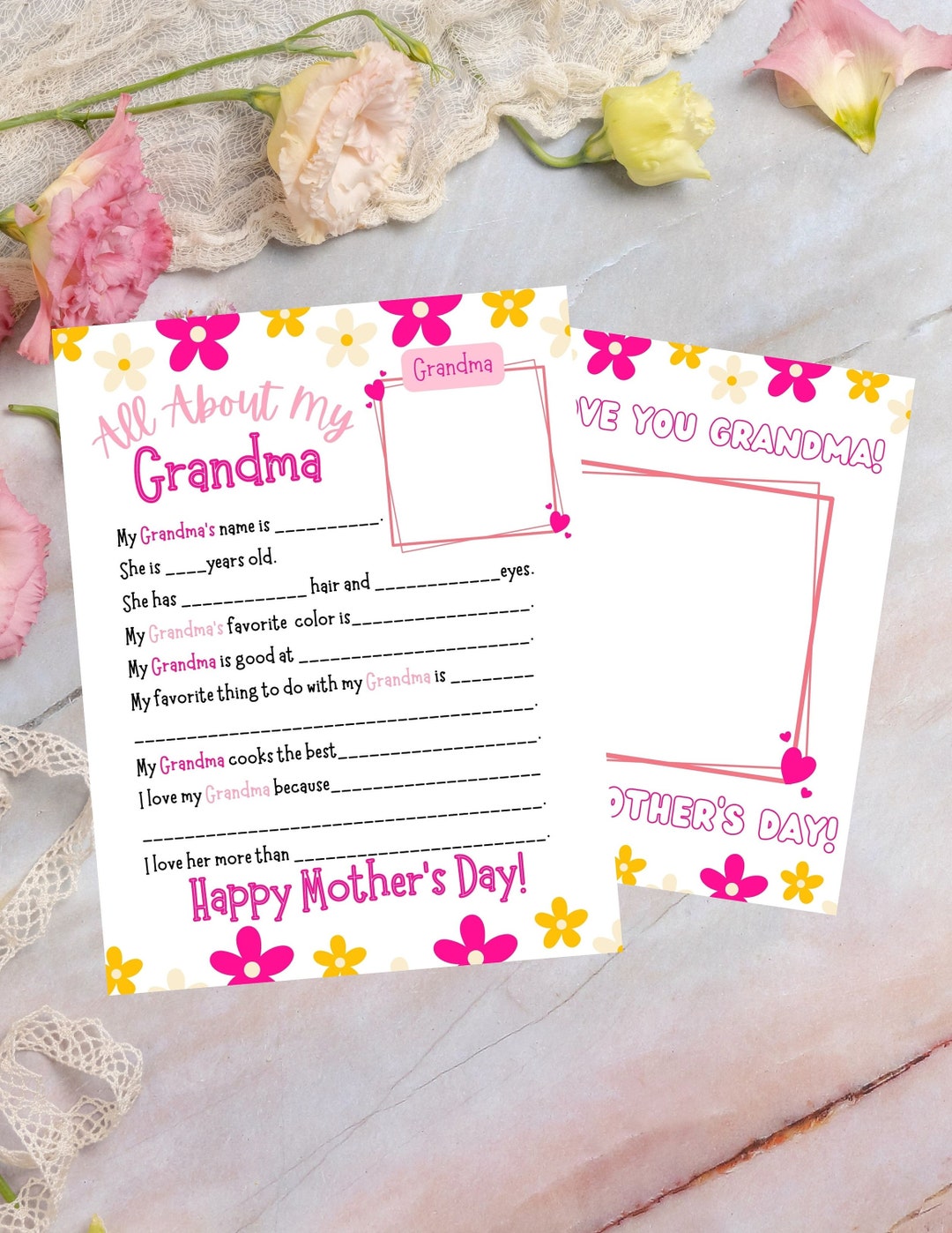 All About Grandma, All About My Grandma, Mothers Day Gift, All About My ...