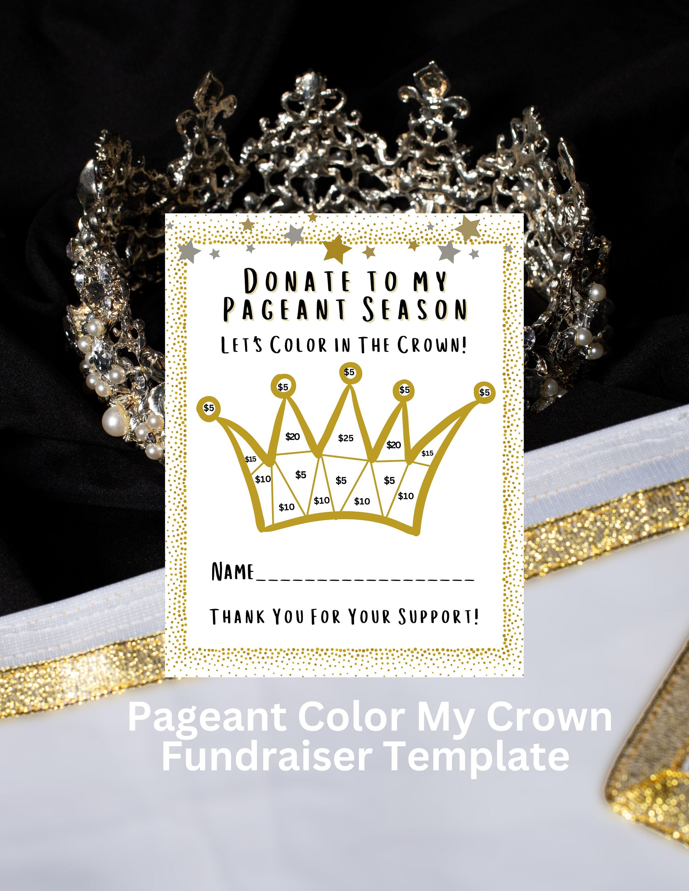 Pageant Season Color My Crown Fundraiser Printable (PDF) - Etsy