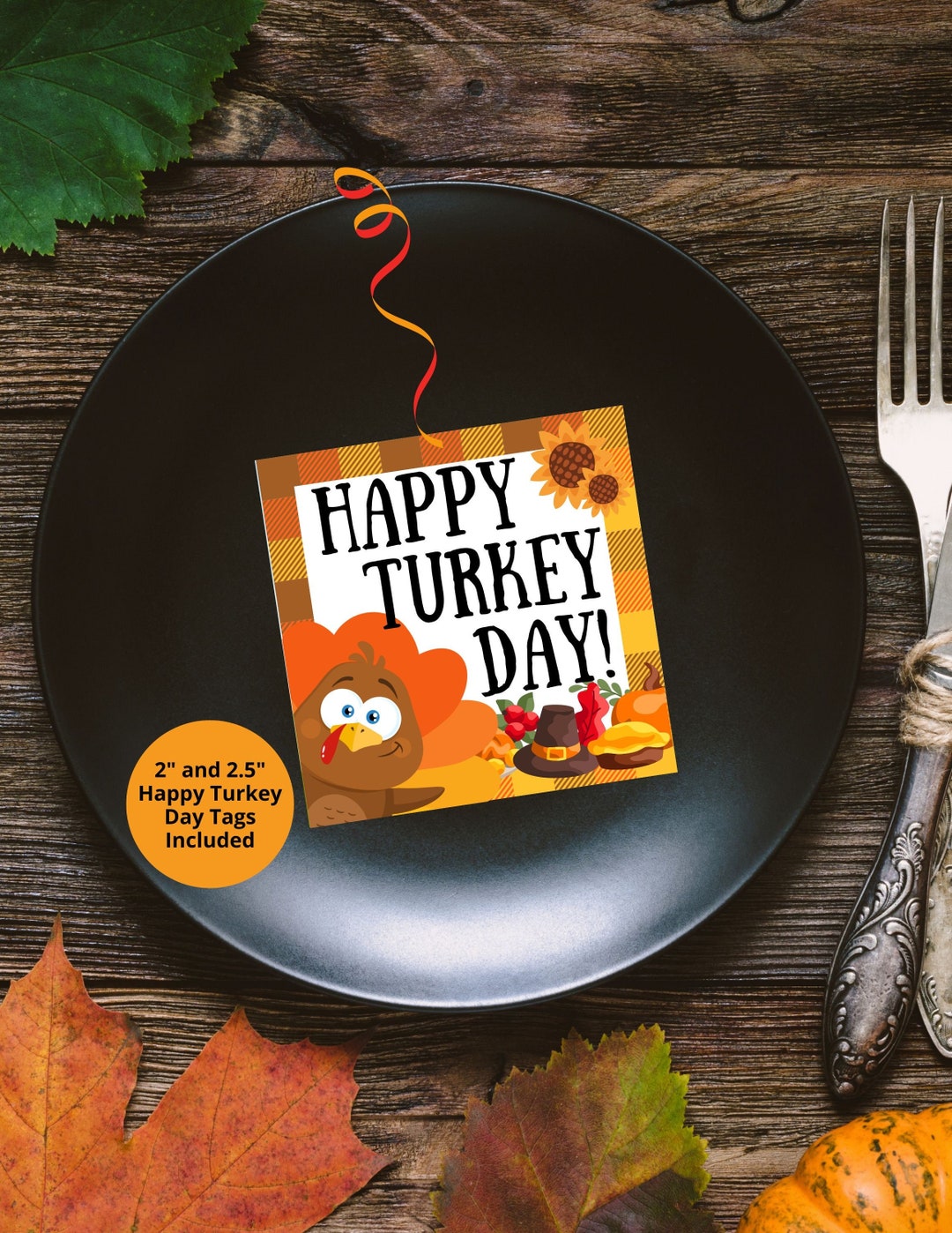 Fall Favor Tag, Printable Thanksgiving Tag, Happy Turkey Day Tag ...