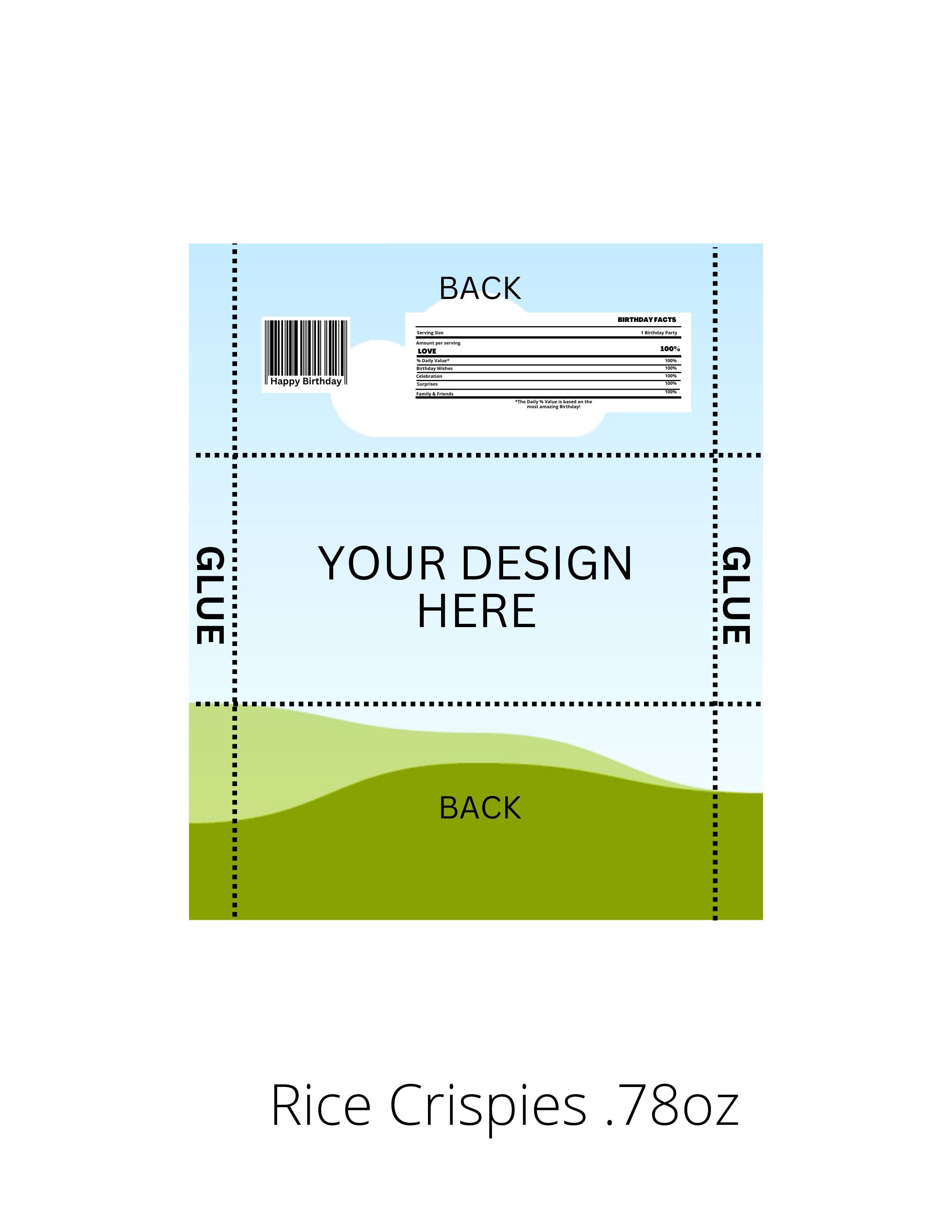 Blank Rice Krispy Treat Label Template Rice Krispy Treat - Etsy UK