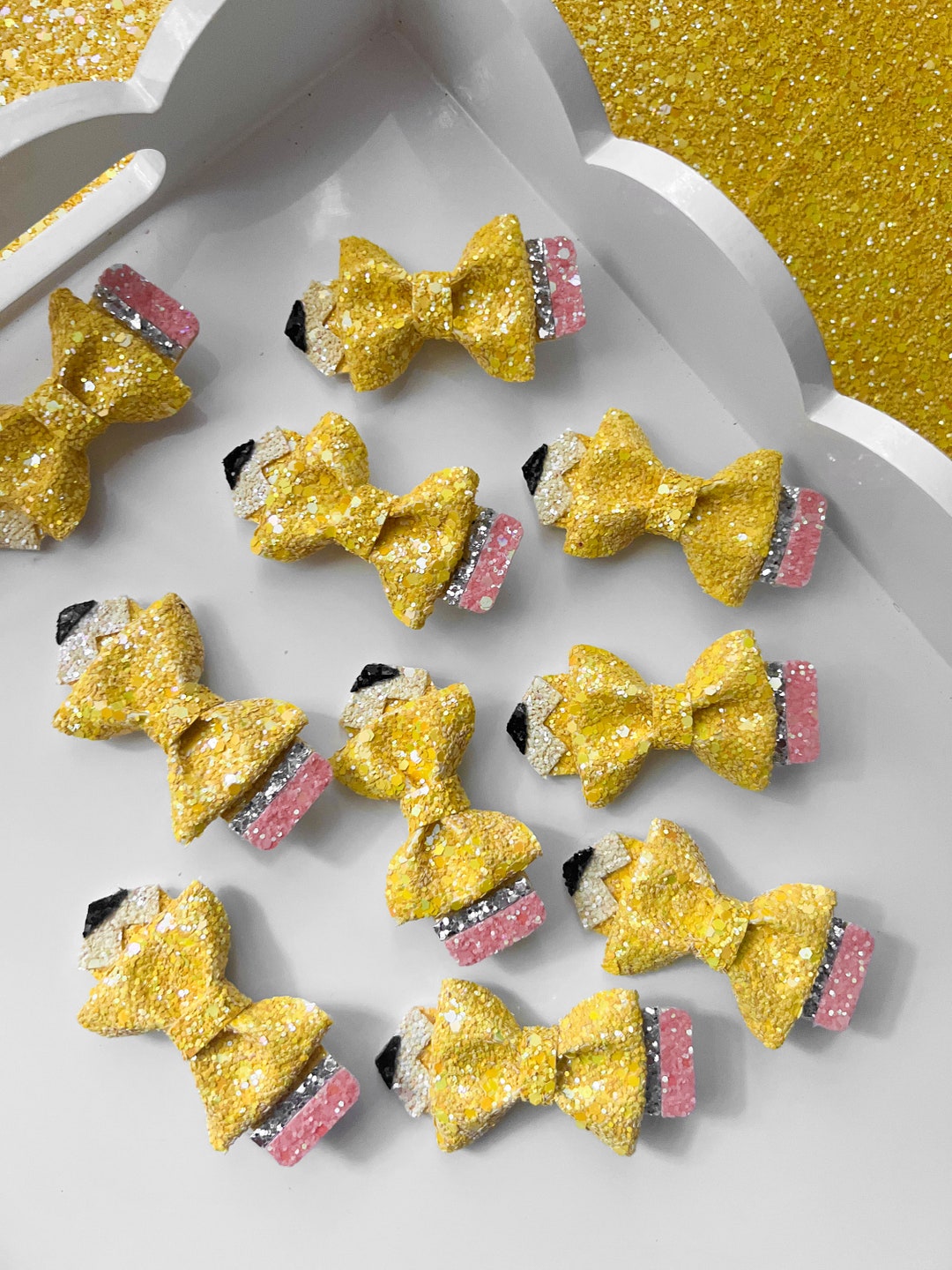 Pencil Bow, Back to School Bow, Pencil Hair Clip, Pencil Bows, First ...