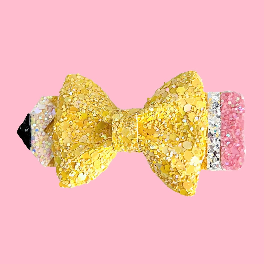 Pencil Bow, Back to School Bow, Pencil Hair Clip, Pencil Bows, First ...