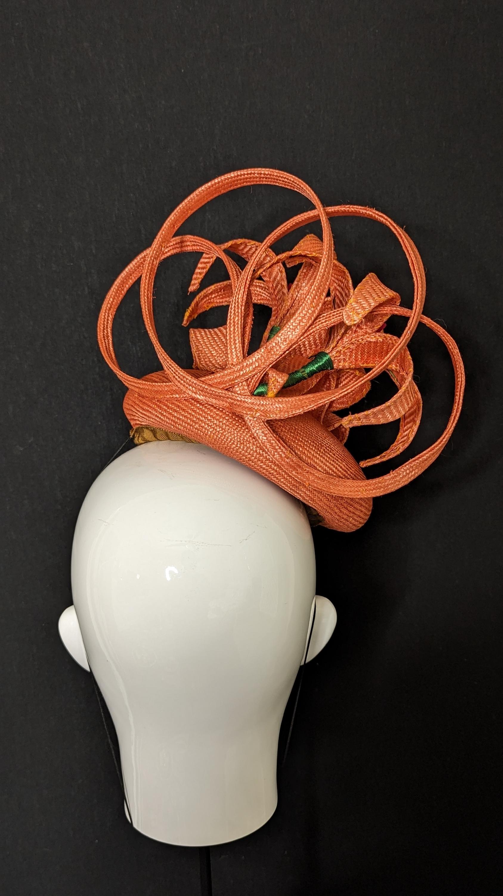 YURI A Classic Orange Straw Fascinator With a Unique Asian Twist. - Etsy