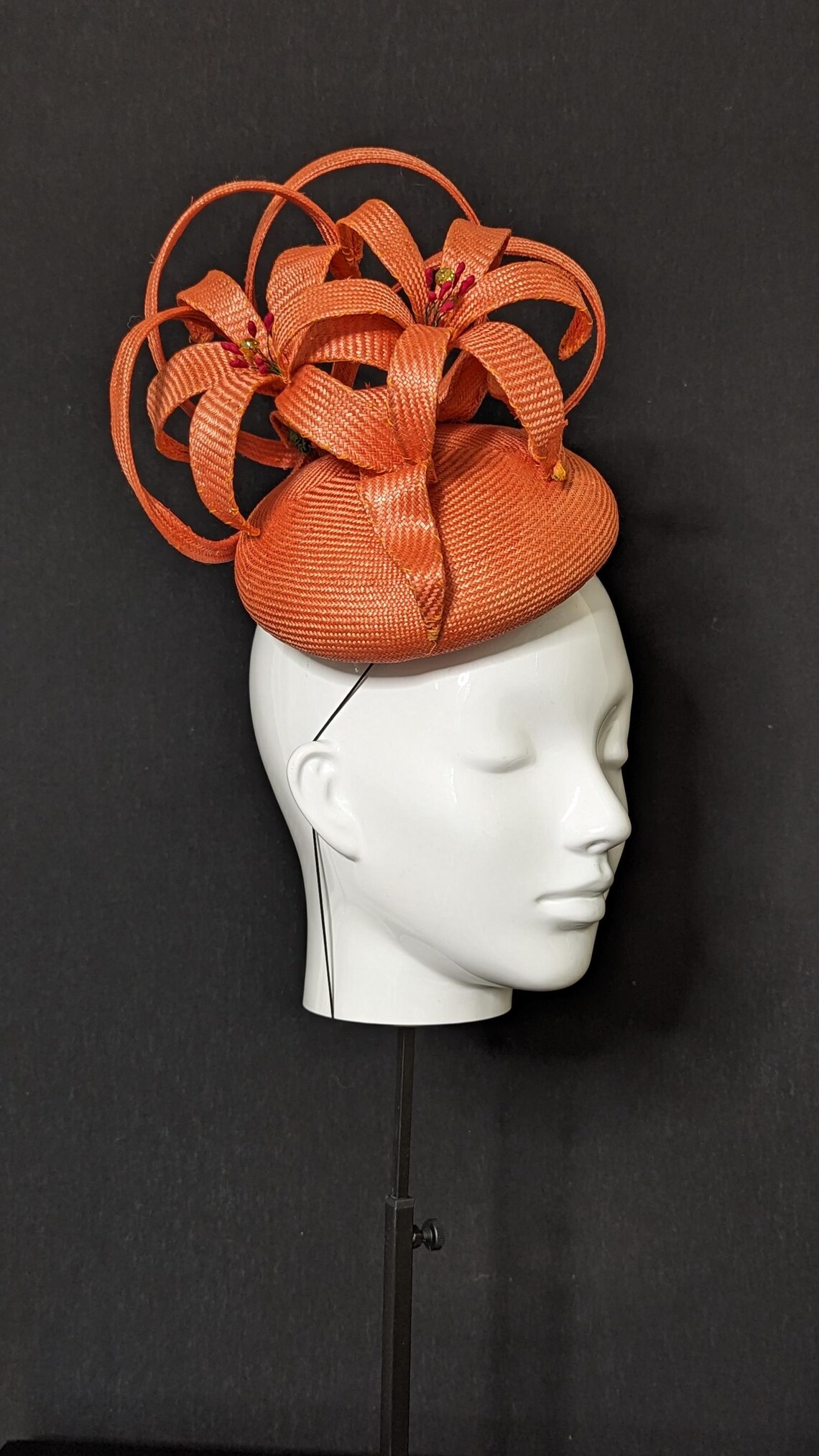 YURI A Classic Orange Straw Fascinator With a Unique Asian Twist. - Etsy