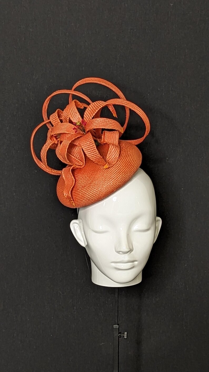 YURI A Classic Orange Straw Fascinator With a Unique Asian Twist. - Etsy