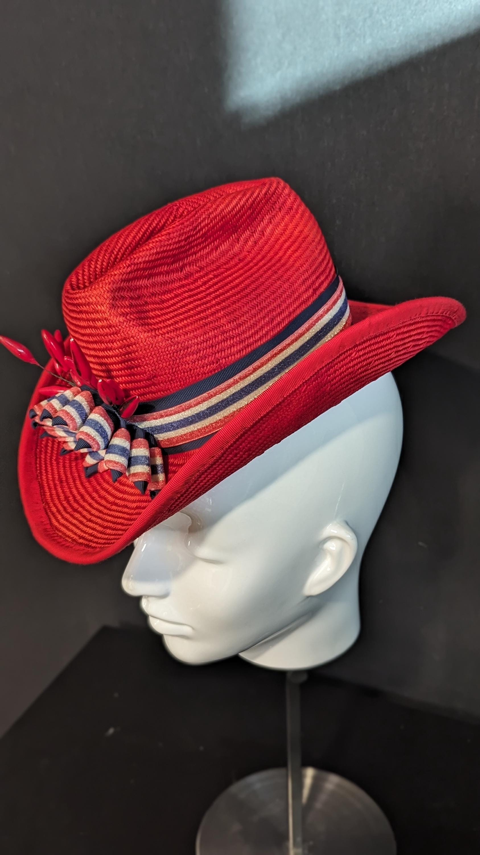Miniature Red Cowboy Hat Straw Fascinator - Etsy