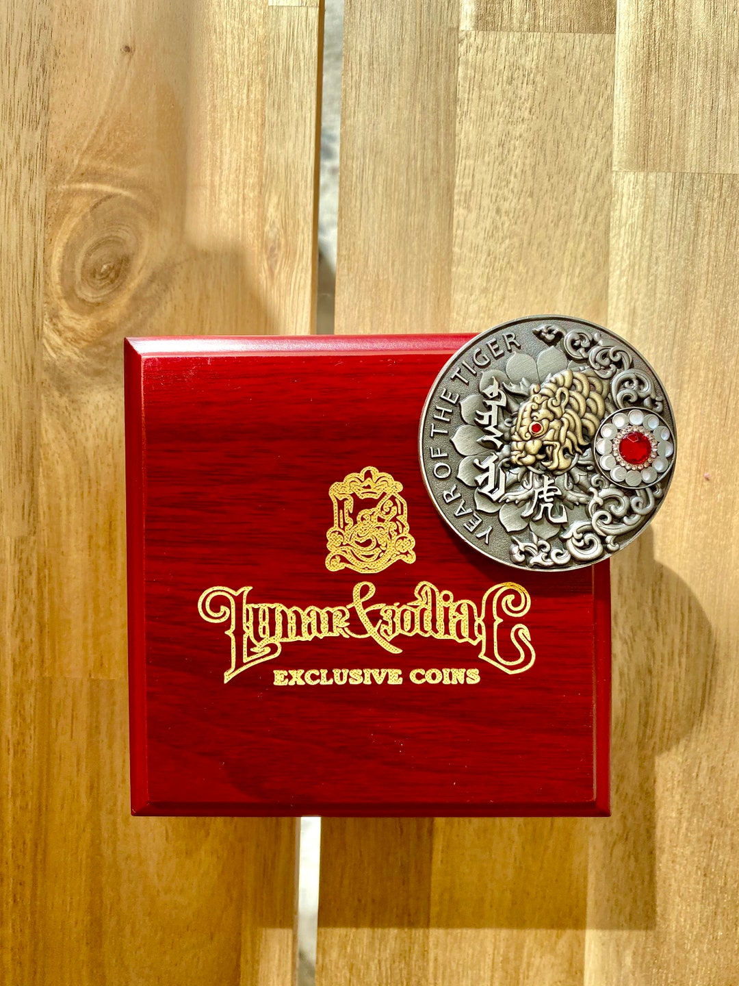 Single Piece of Lunar New Year Coin With Wooden BOX - Etsy