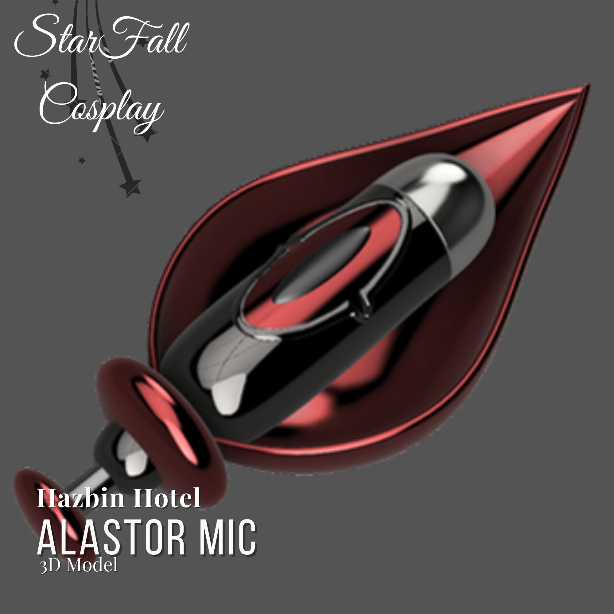 Alastor Mic 3D Model Hazbin Hotel - Etsy