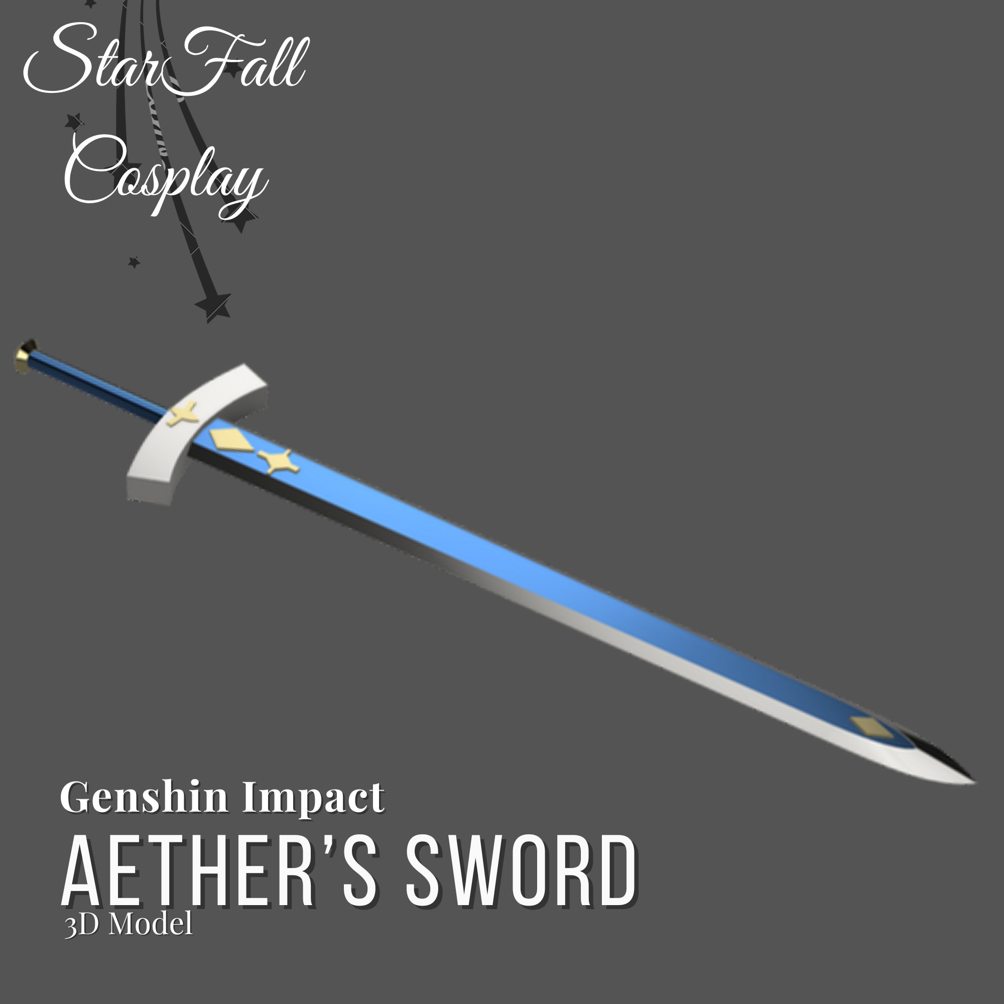 Aether Sword 3D Model Genshin Impact - Etsy