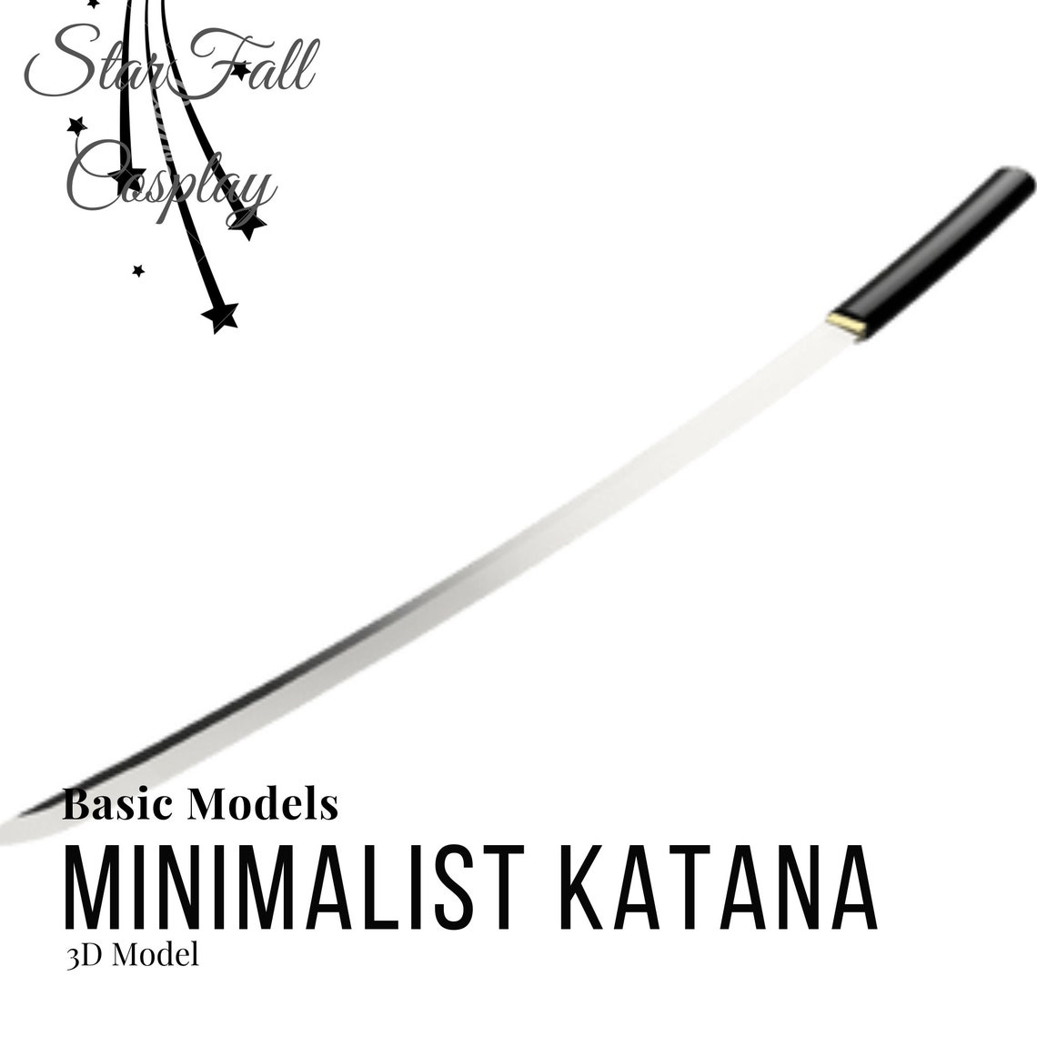 Minimalist Katana 3D Model - Etsy