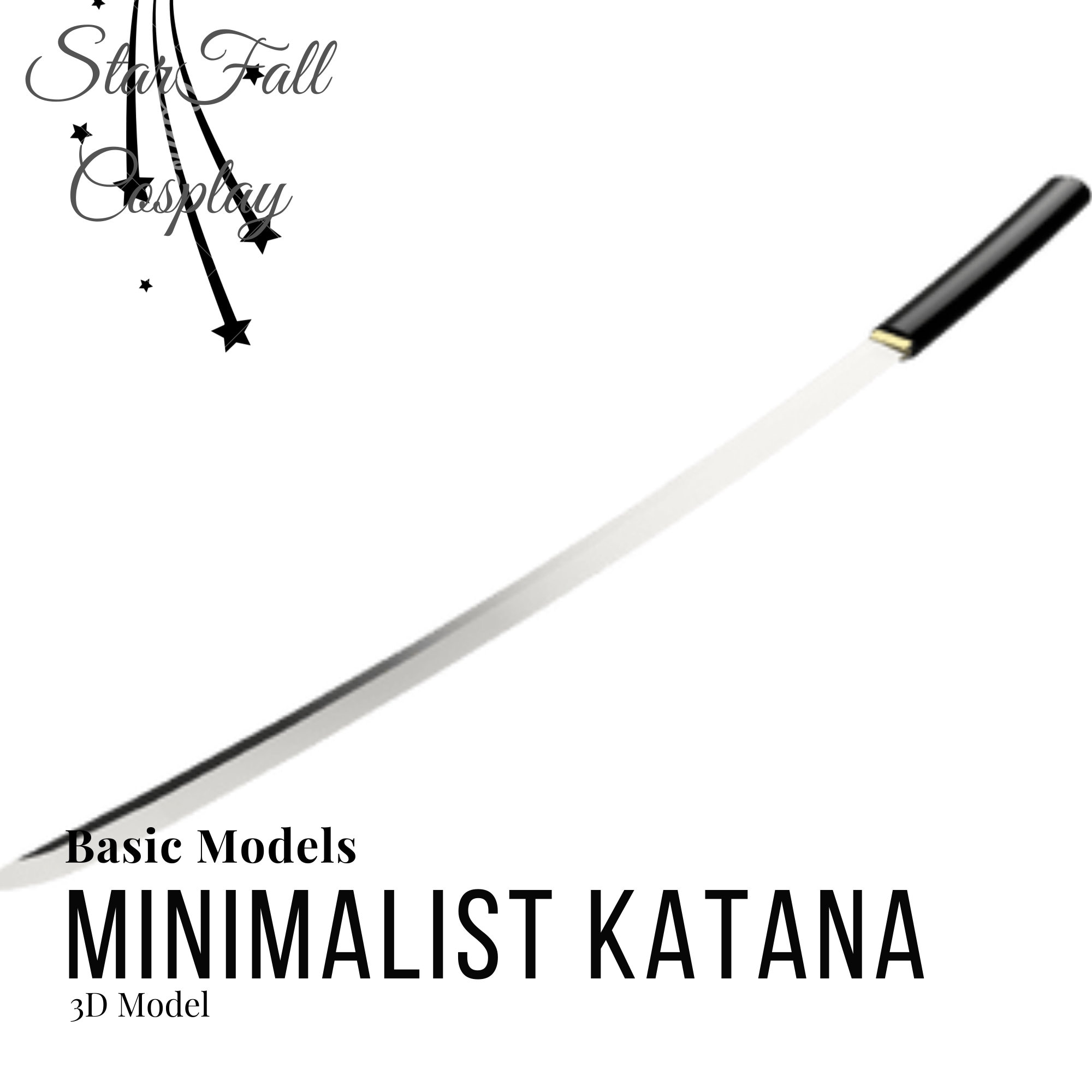 Minimalist Katana 3D Model - Etsy