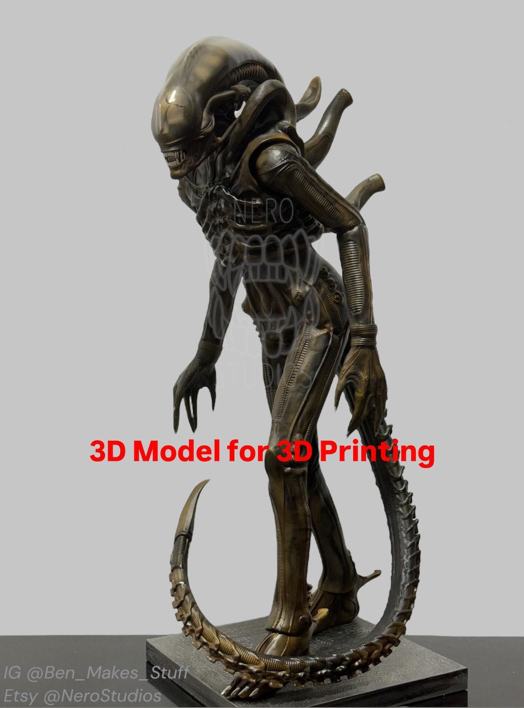 Big Chap Alien (ALIEN 1979) Fan Art 1/4th Scale Lurking Pose Statue 3D ...