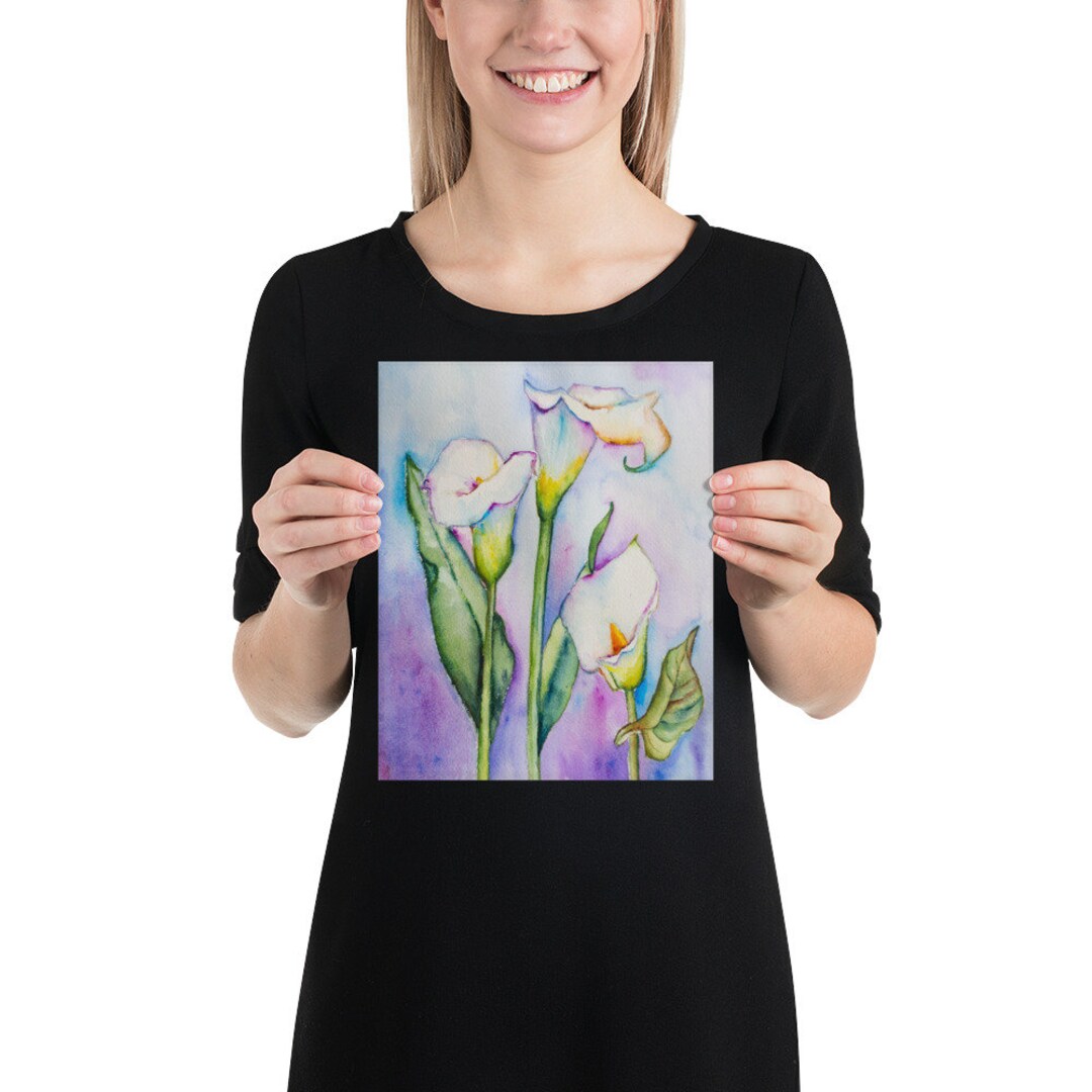 Hand Painted Watercolor Calla Lily Poster - Etsy