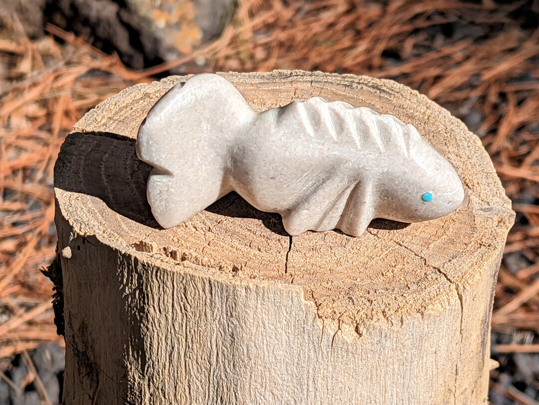 Zuni Fetish Spirit Animal Fish Sculpture Handmade Hand Carving Signed ...