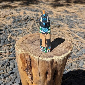 Zuni Kachina Doll Handmade black Warrior Wood Carving Native American ...