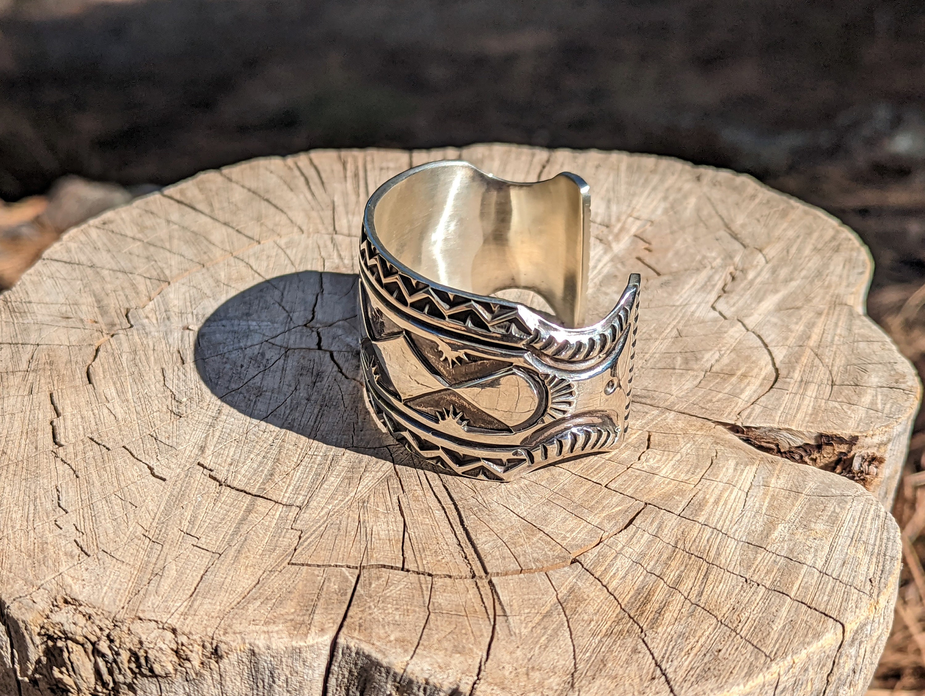 Navajo Bracelet Overlay Tribal Extra Heavy Sterling Silver - Etsy