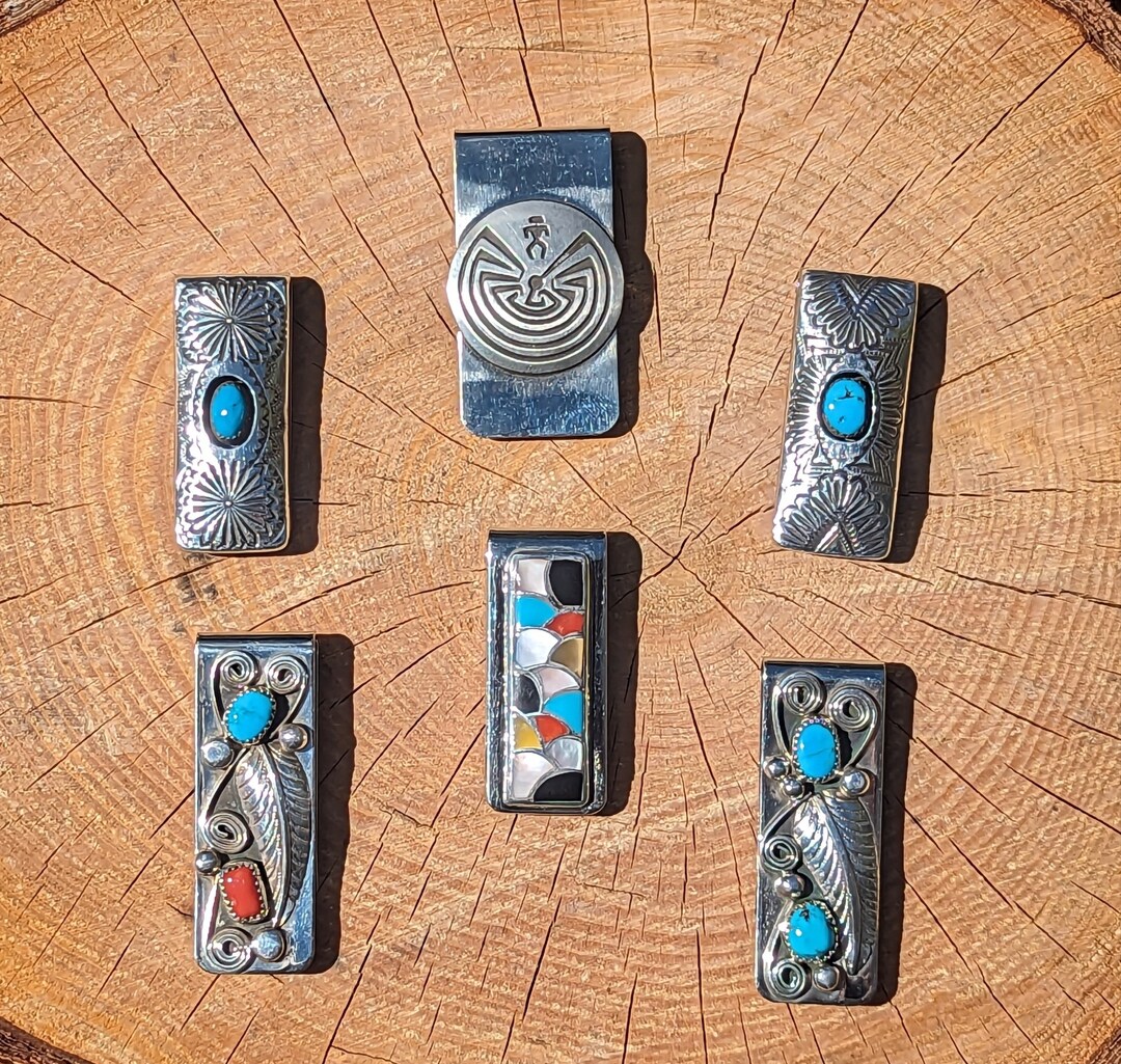 Handcrafted Native American Money Clips – Southwestern Sterling Siver ...