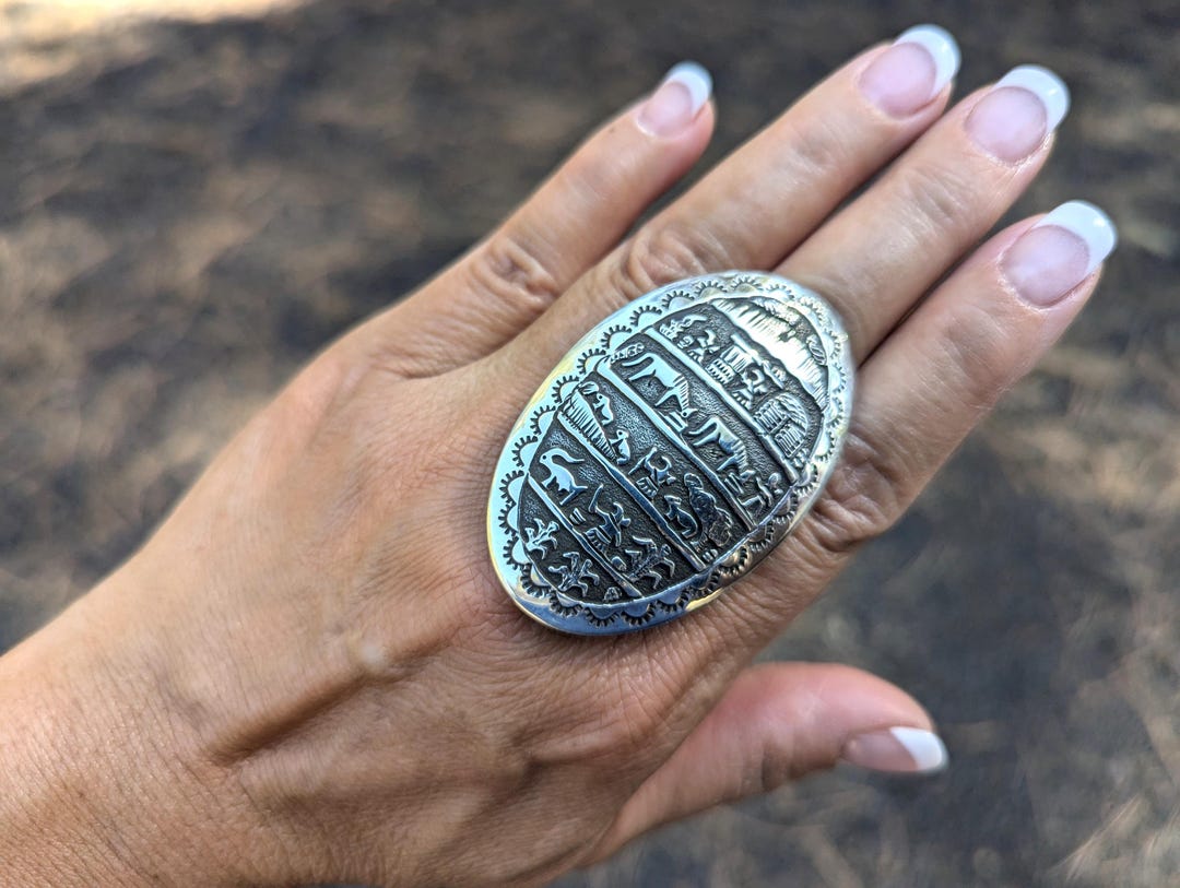Native American Storyteller Sterling Silver Ring Handmade Navajo ...