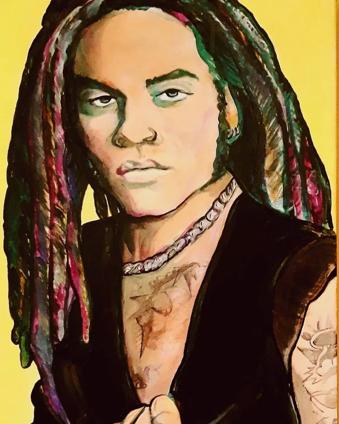 Original Painting of Lenny Kravitz - Etsy