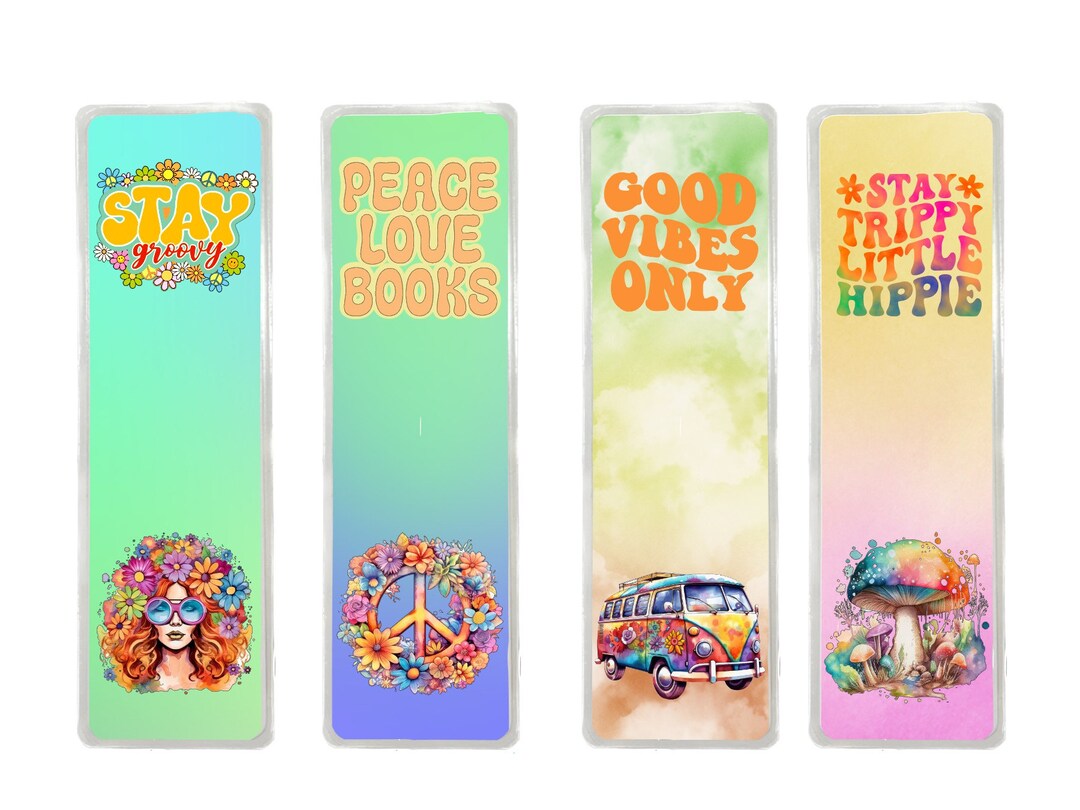 Happy Hippie Bookmarks|bookmarks|book Lover|positive|waterproof ...