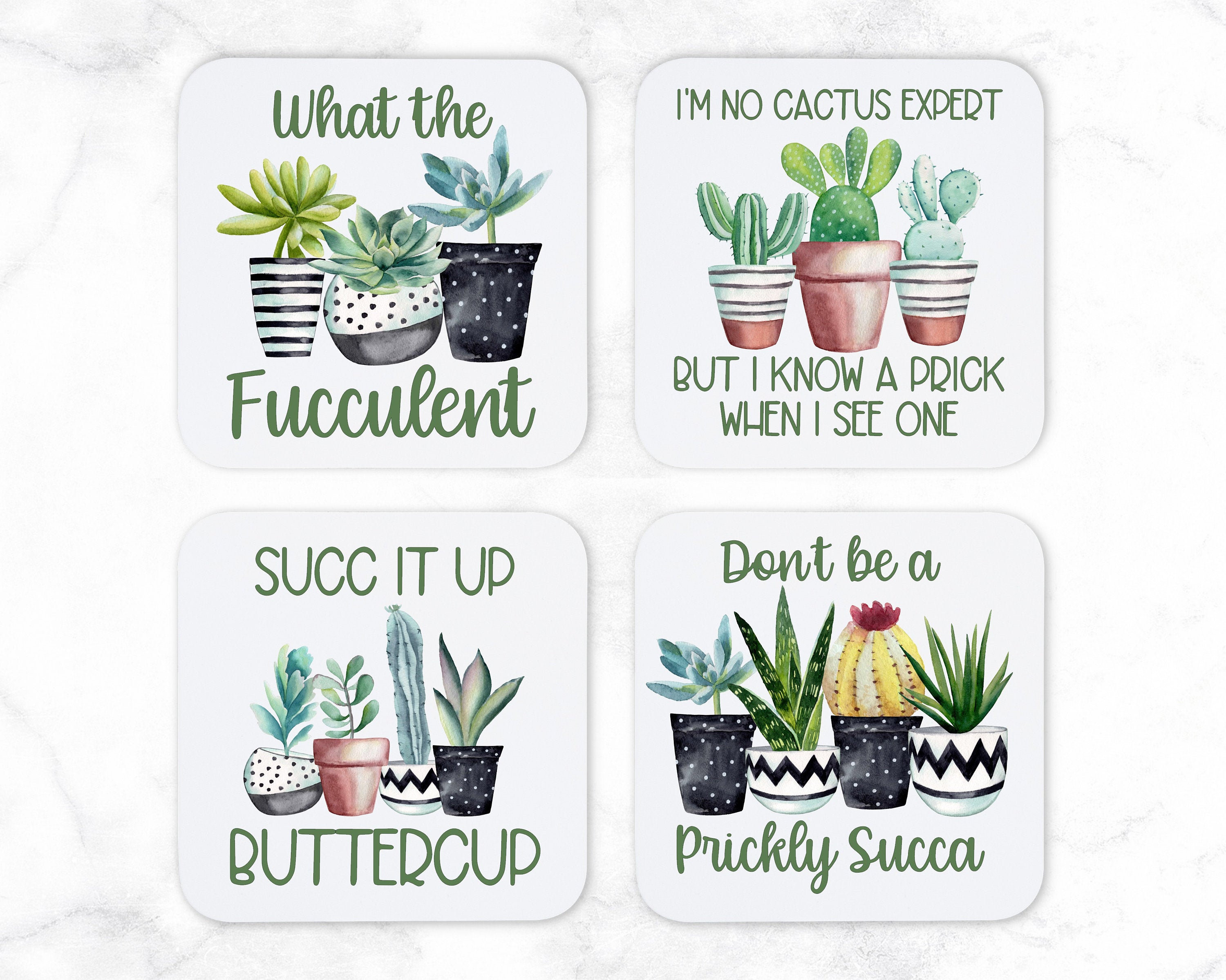 Sassy Succulent Coasters | Etsy