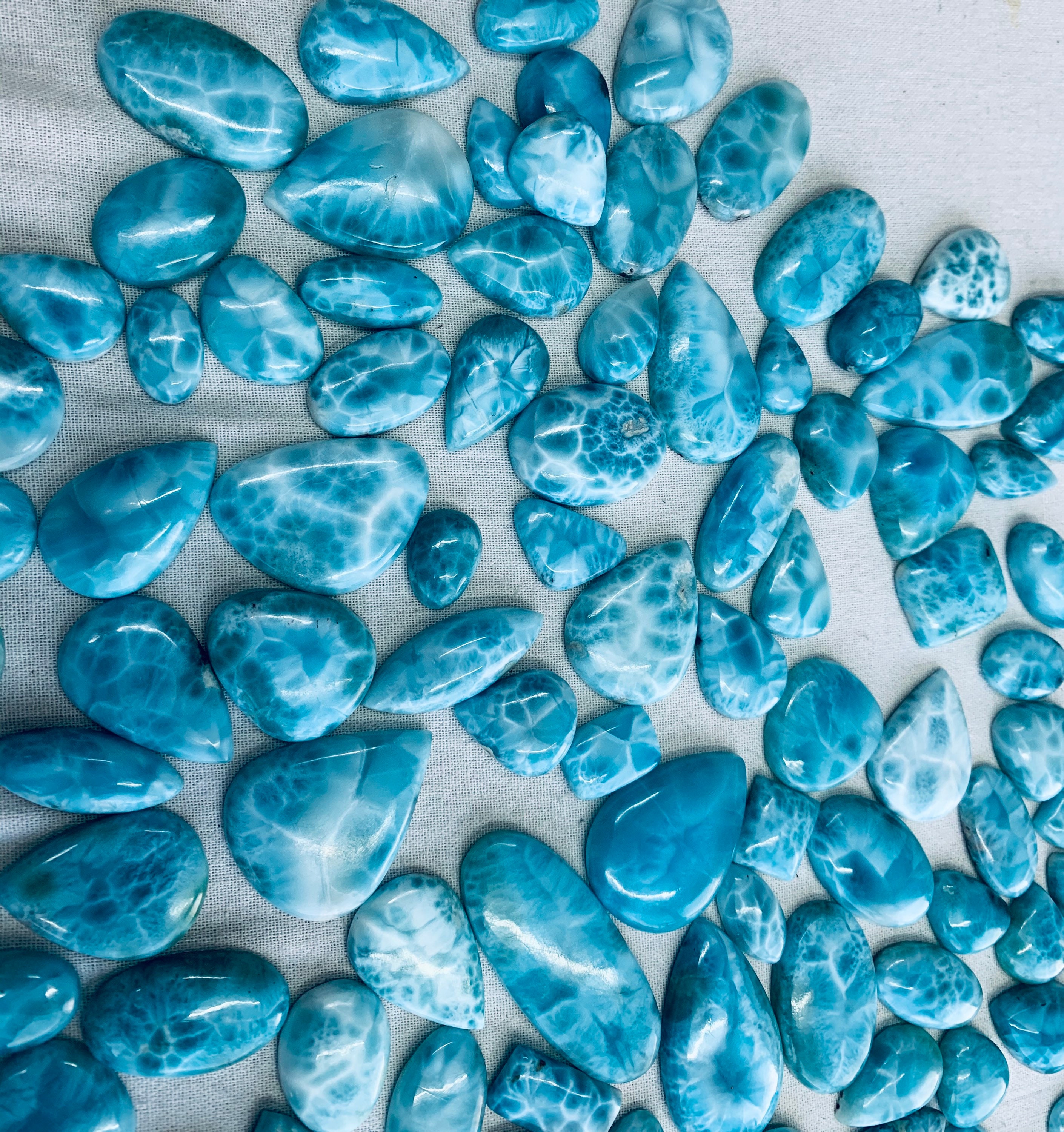 Natural Larimar Gemstone Wholesale Lot , Larimar Cabochons , Loose ...