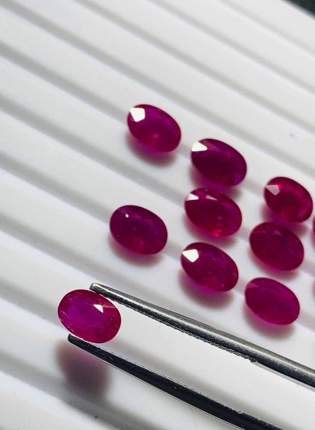 100% Natural Ruby 5x4mm-7x9mm Step Cut Faceted Oval Cut Loose Gemstone Calibrated Ruby Gemstone ...