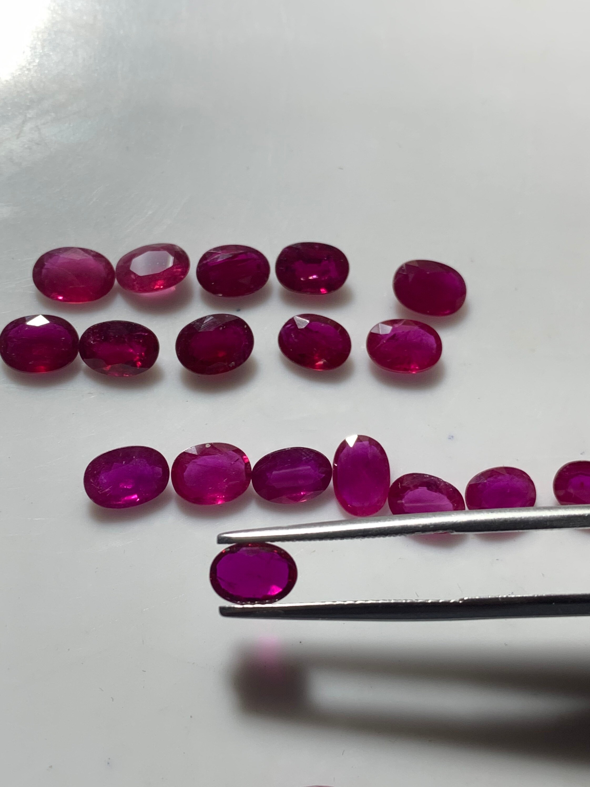 100% Natural Ruby 5X4MM-7X9mm Step Cut Faceted Oval Cut Loose | Etsy