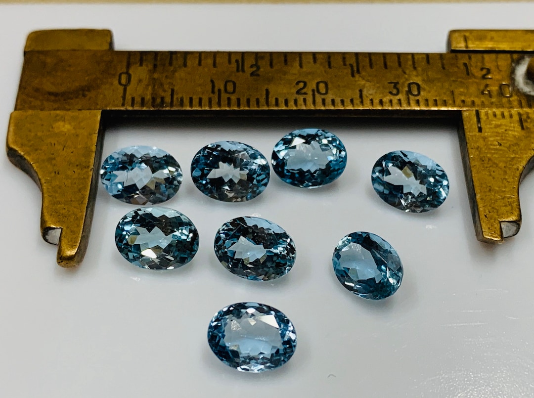 Santa Maria Color Aquamarine Gemstone, 6x8mm Aquamarine Oval Faceted ...